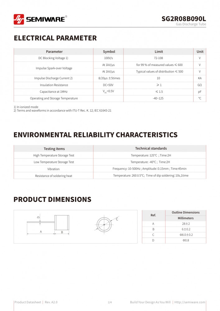 SEMIWARE SG2R08B090L datasheet page 2