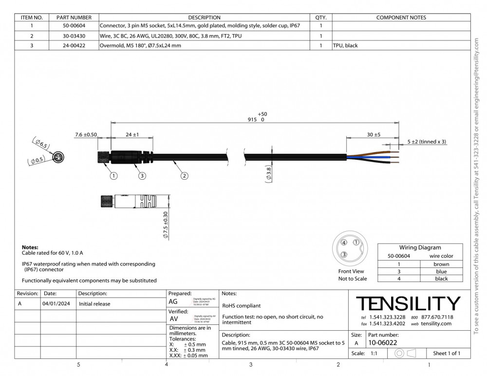 10-06022 product drawing and wiring documentation