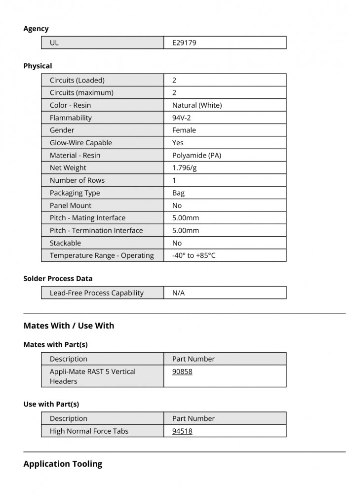 Technical document page 3 for MOLEX 945504102