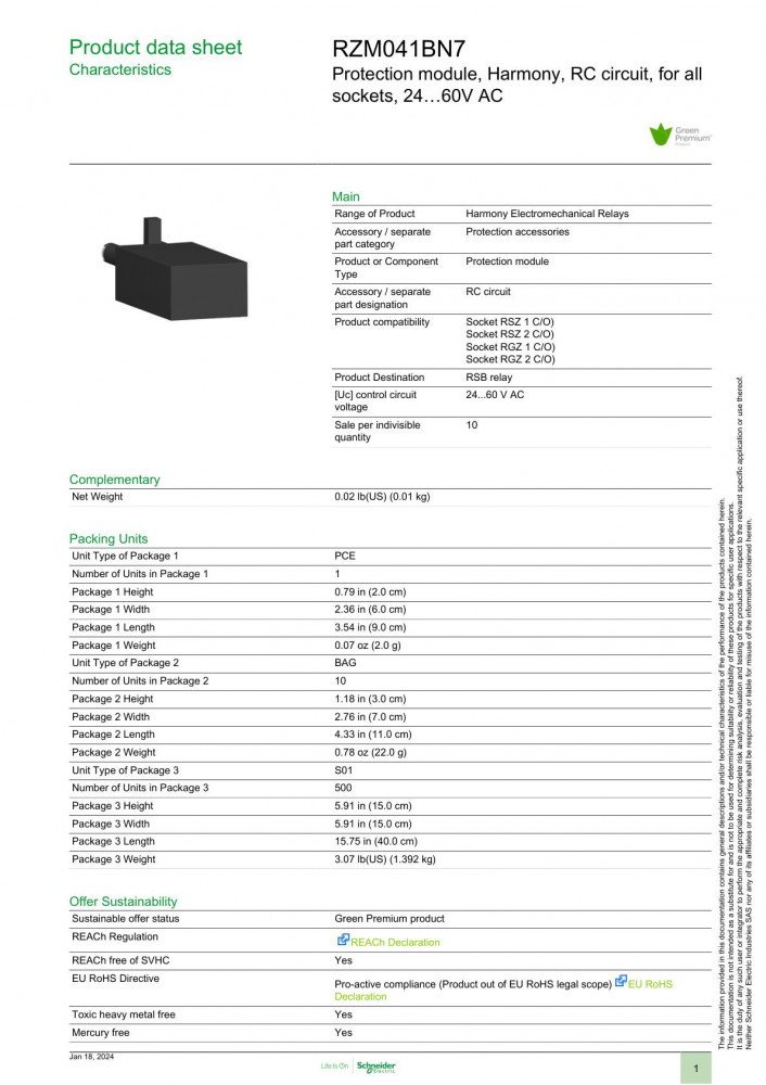 RZM041BN7 technical document page 1