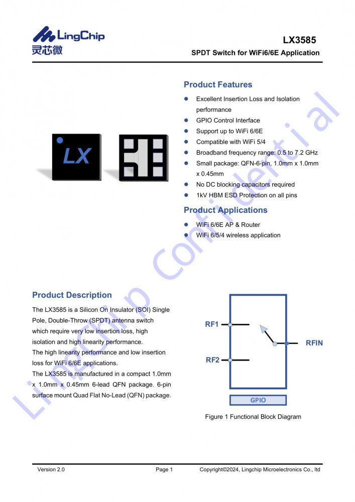 LX3585 datasheet page 1