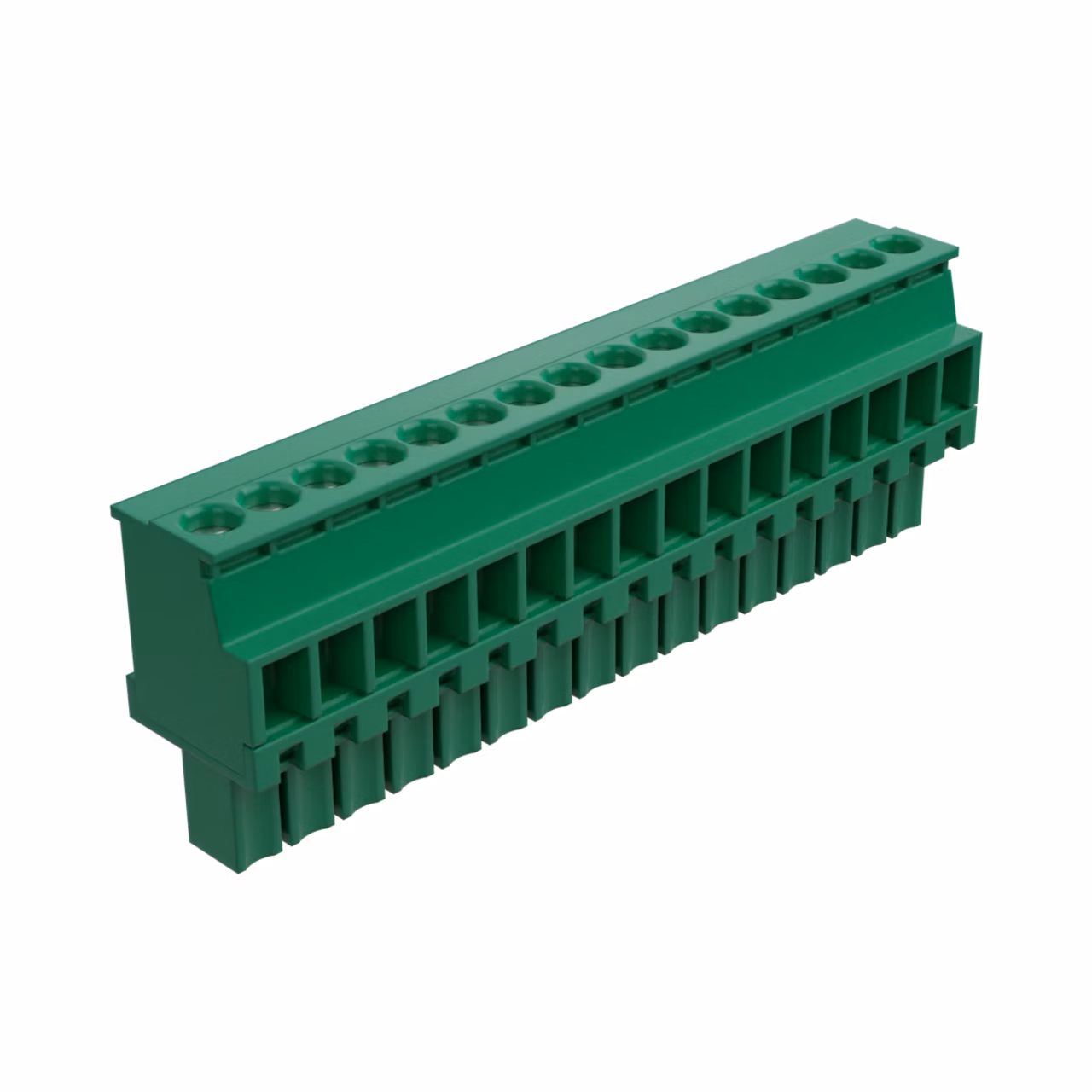 3.50mm Pitch Eurostyle Vertical Plug, Rear Wire Entry, Green Housing, Gold (Au) Plated, 16 Circuits for sale