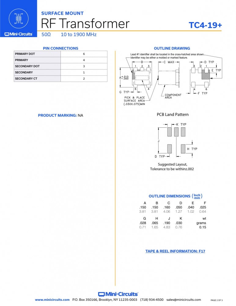 TC4-19+ datasheet page 2