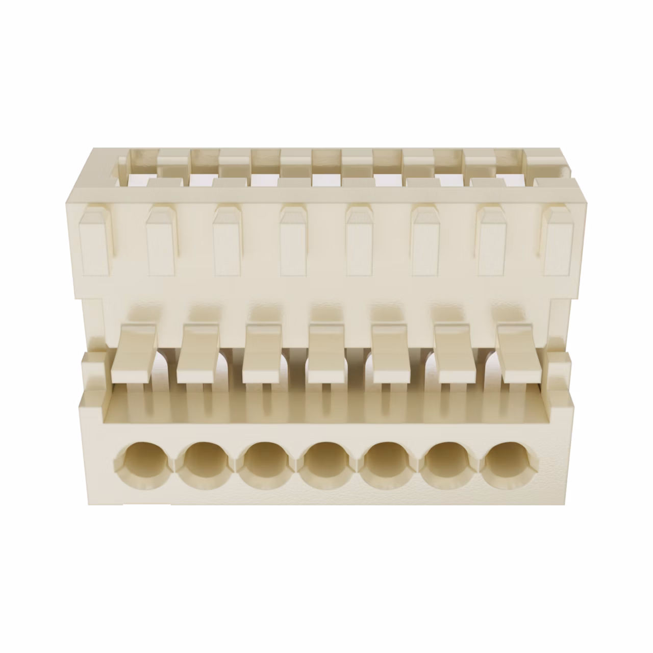 Appli-Mate RAST 2.5 Connector, 2.50mm Pitch, Female, 7 Circuits, 1 Closed and 1 Open Endwall, Brown Color Stripe, Tin Plating for sale