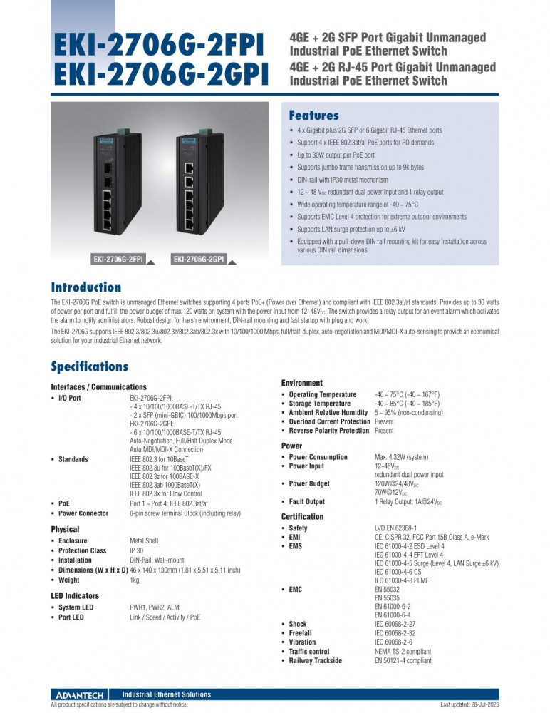 EKI-2706G series technical document, page 1