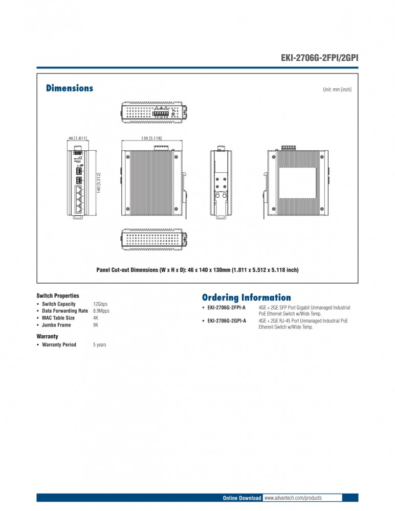 EKI-2706G series technical document, page 2