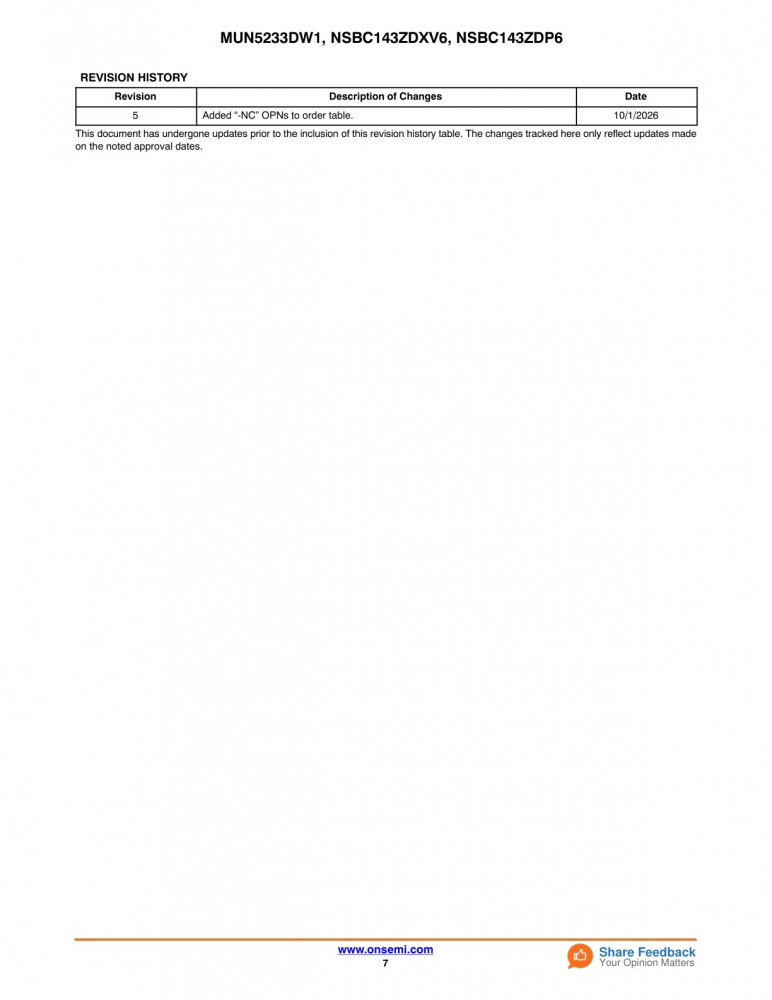MUN5233DW1T1G datasheet page 7