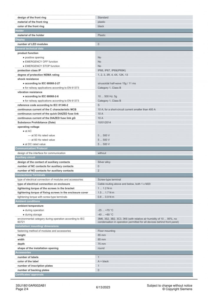 3SU18010AR002AB1 technical document page 2