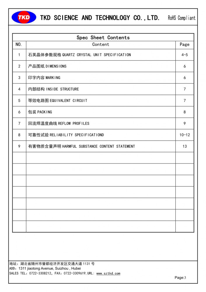 SF32WK32768D91T004 specification page 3