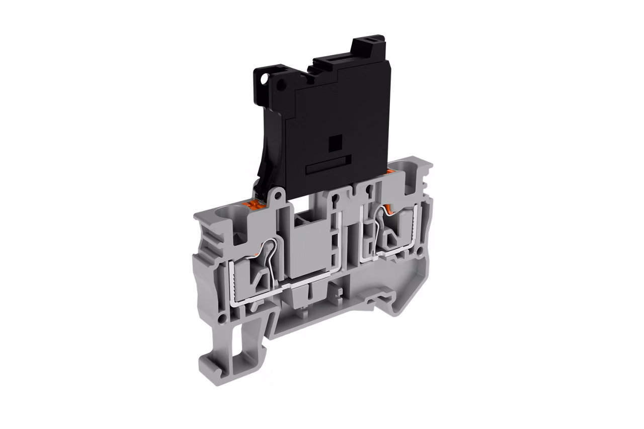 Double Level Fuse Terminal Block, Push-in Design, 6.10mm Width, 300V, 6.3A for sale