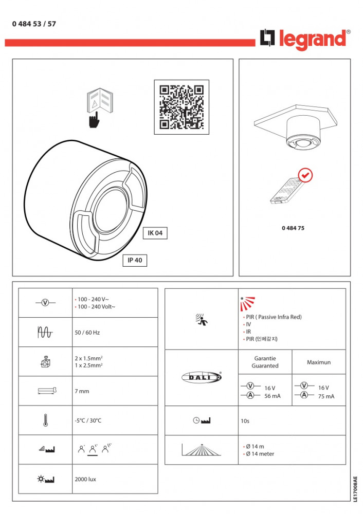 Legrand 048457 technical document page 1
