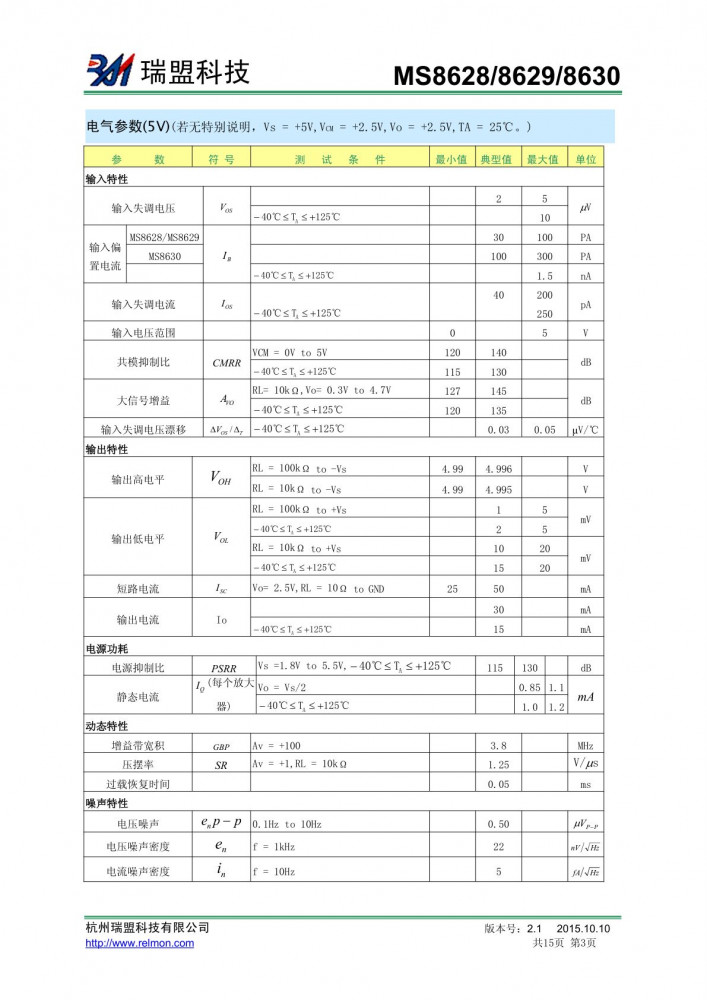 MS8629 datasheet page 3
