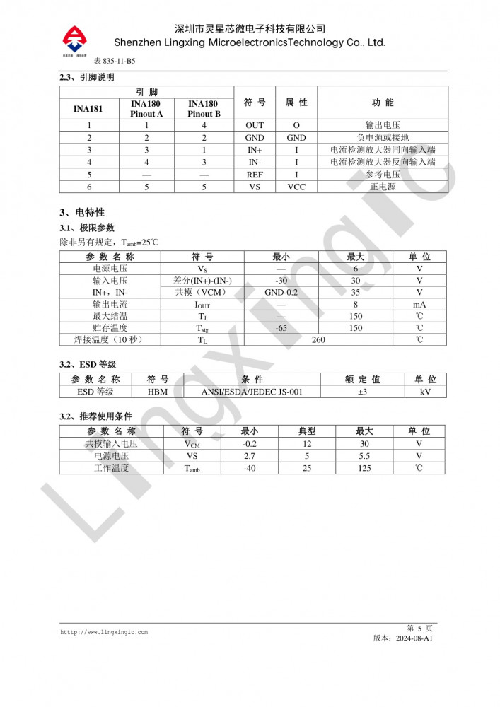 INA181A2IDBVR(LX) datasheet page 6