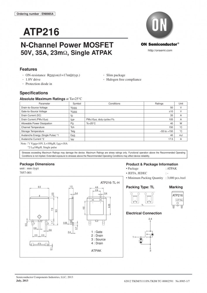 ATP216 datasheet page 1