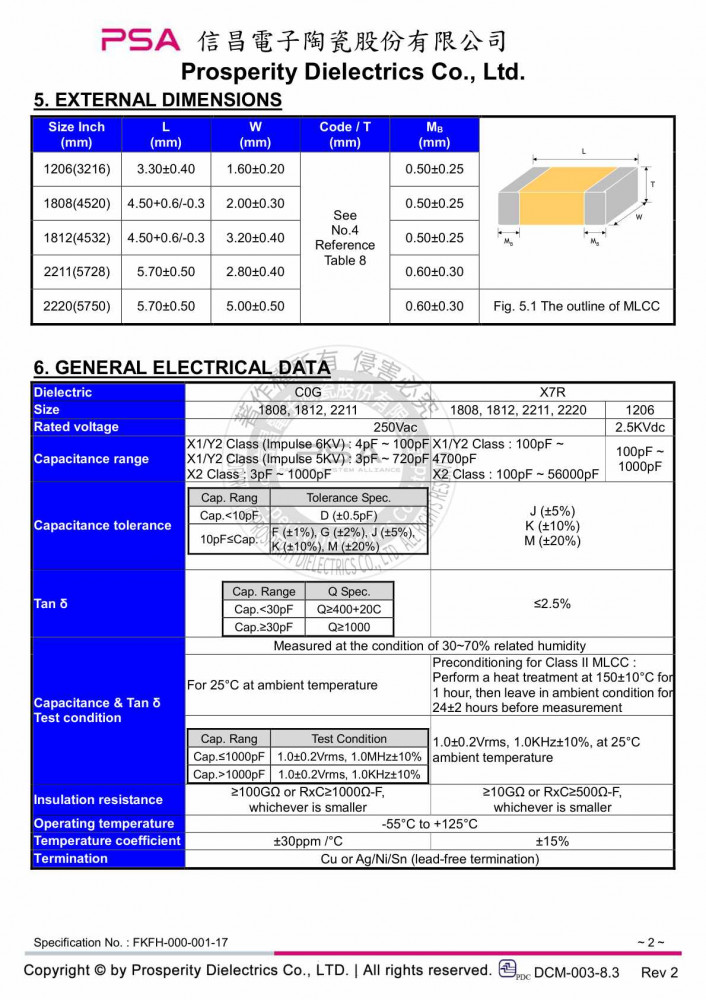 PSA FK FH datasheet page 4