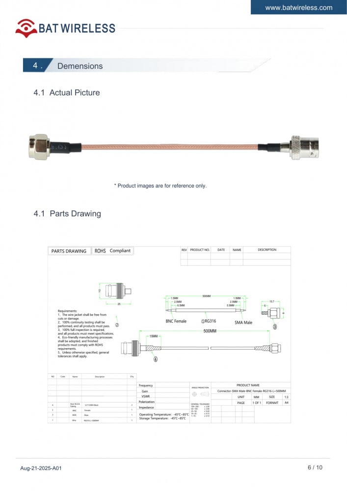 BWSMAJ-BNCK-RG316L500 datasheet page 6