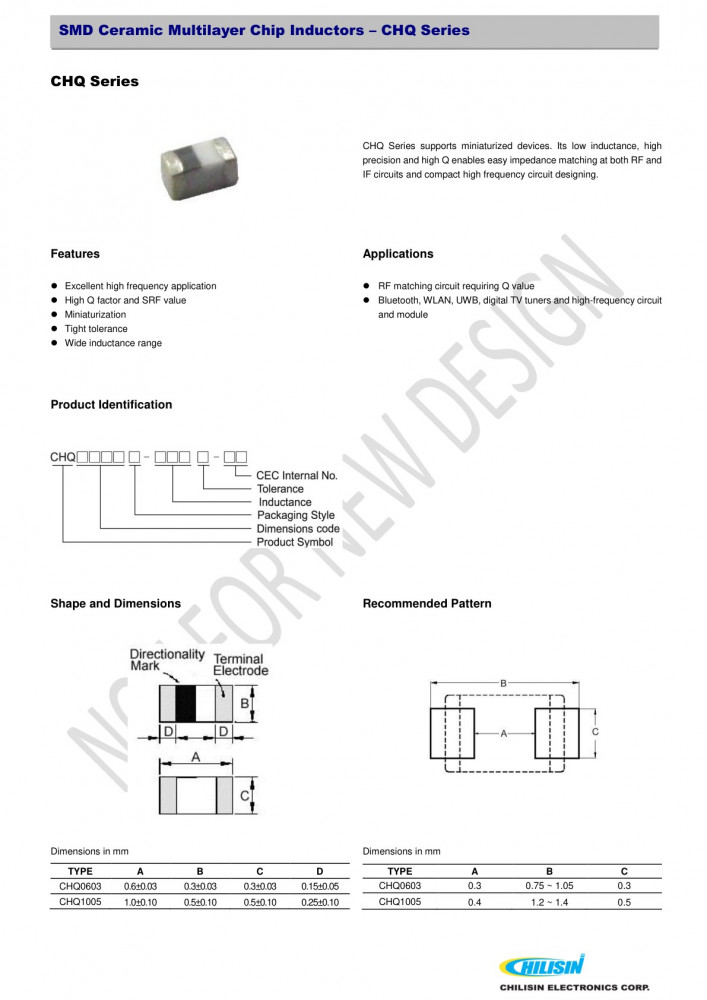 Chilisin CHQ Series datasheet page 2