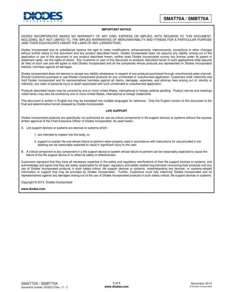 SMAT70A-13-F datasheet page 5