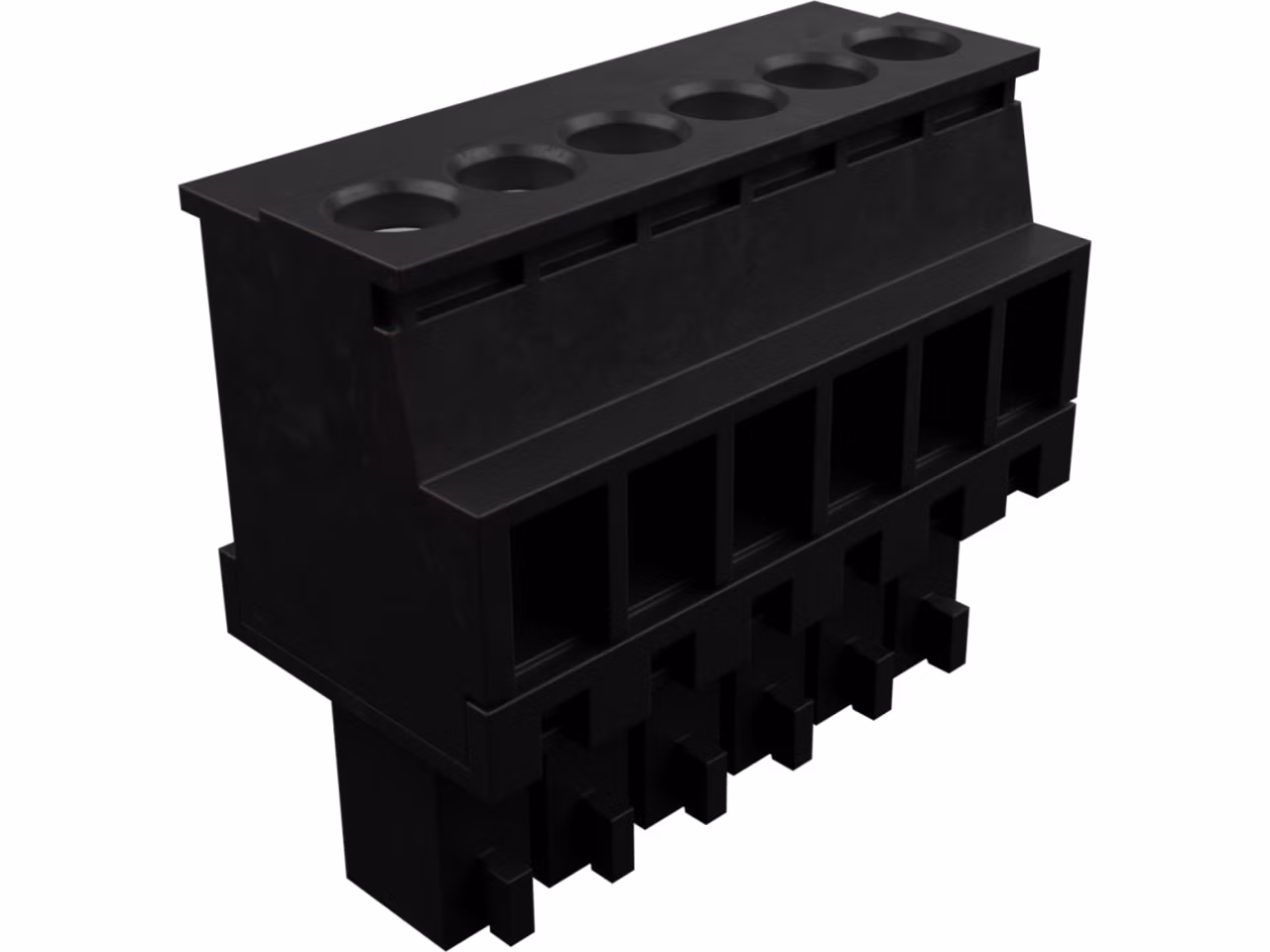3.50mm Pitch Eurostyle Vertical Plug, with Reverse Imprinting, Front Wire Entry, Gold (Au) Plated, Black, 6 Circuits for sale