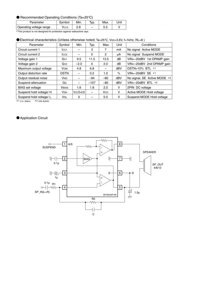 BH7823AFVM technical document page 2