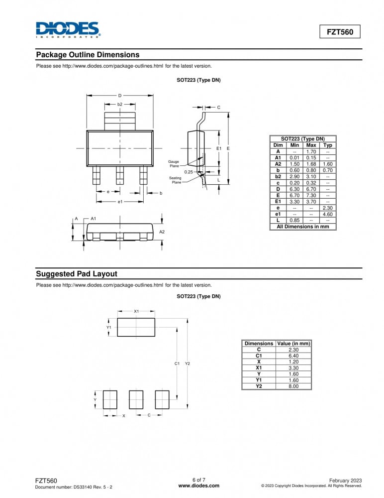 FZT560TA datasheet page 6