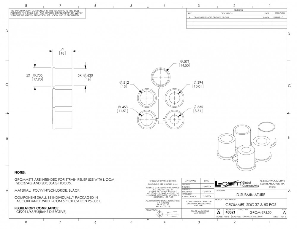 L-com GROM-37&50 technical drawing page