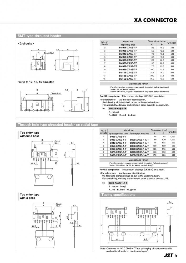 JST XAP series document page 5