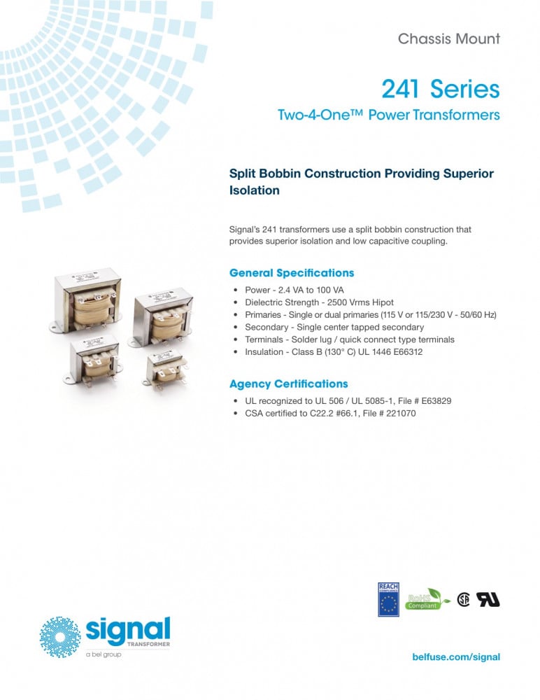 Bel Fuse 241 Series datasheet page 1