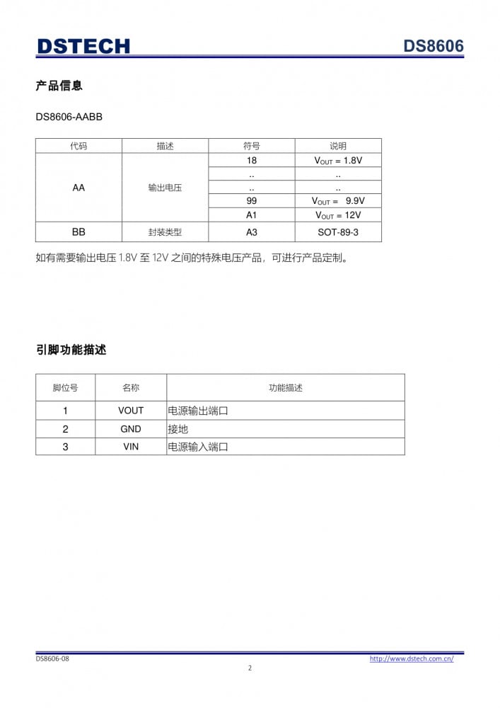 DS8606 datasheet page 2