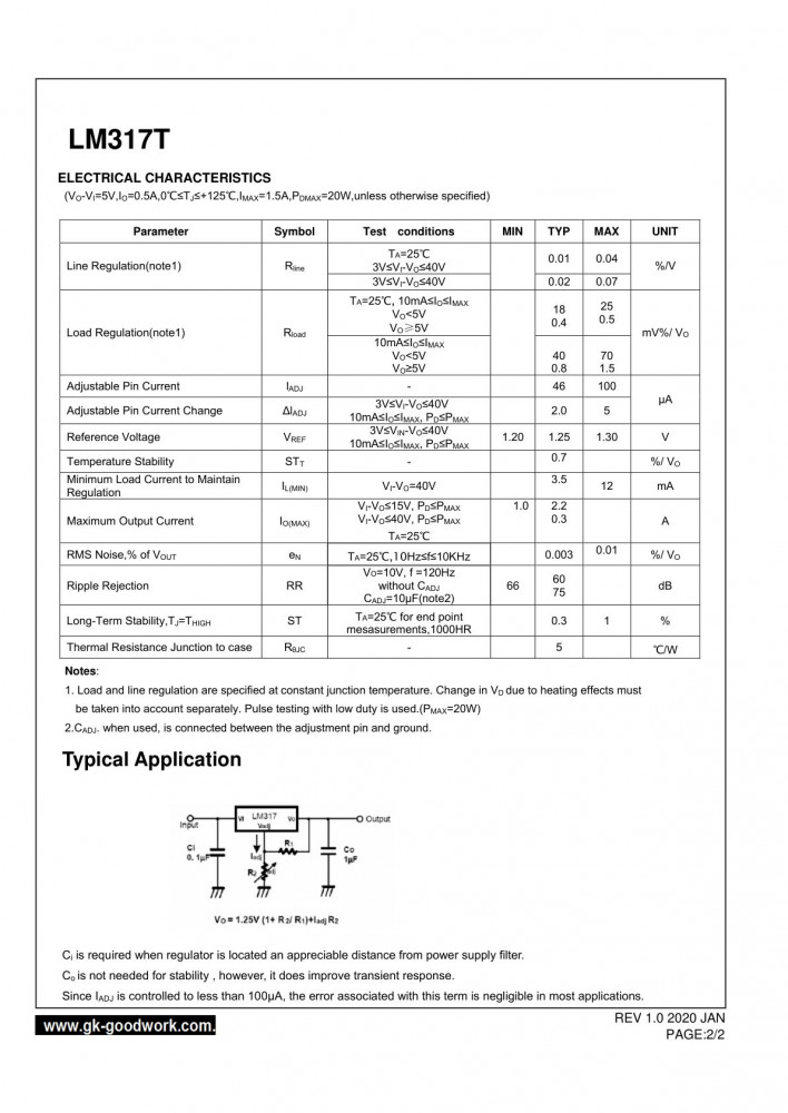 GOODWORK LM317T datasheet page 2