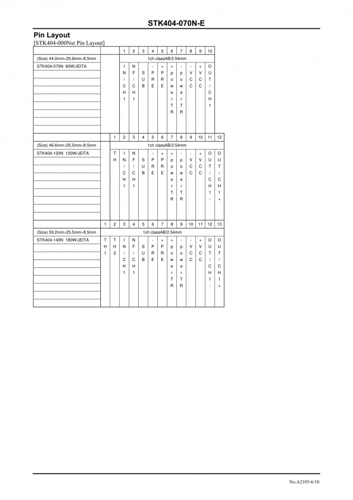 STK404-070N-E technical document page 6