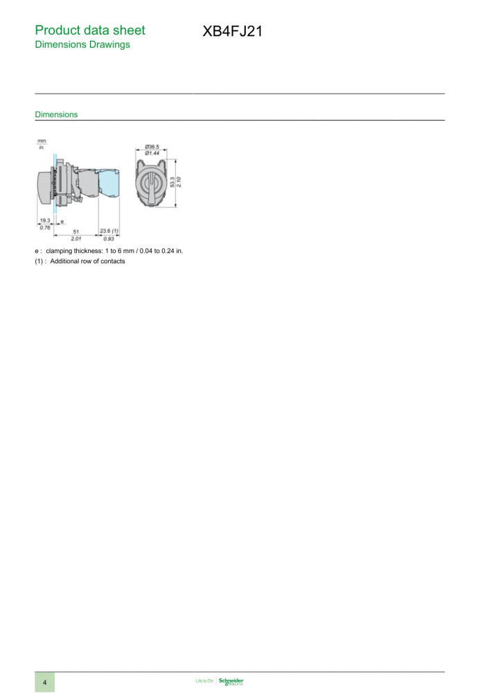 XB4FJ21 technical document page 4