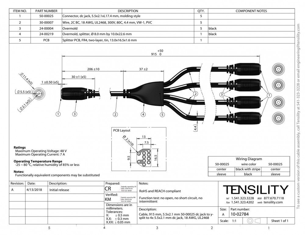 Tensility 10-02784 product drawing