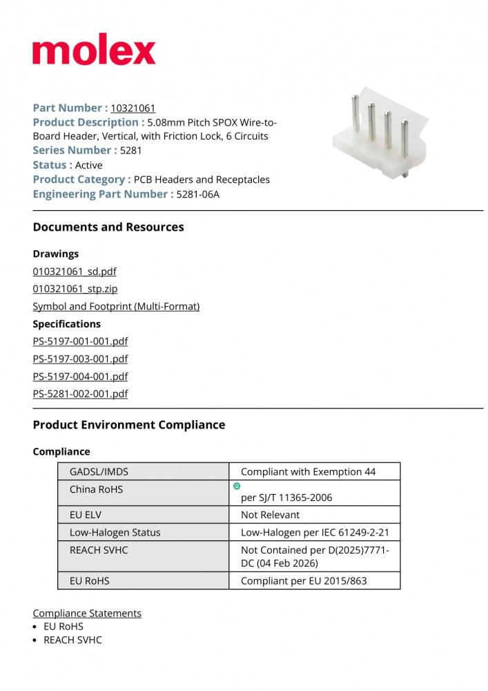 Connector series specification page 1