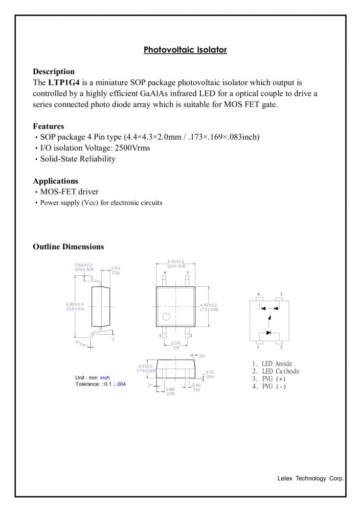 LTP-1G4 datasheet page 1