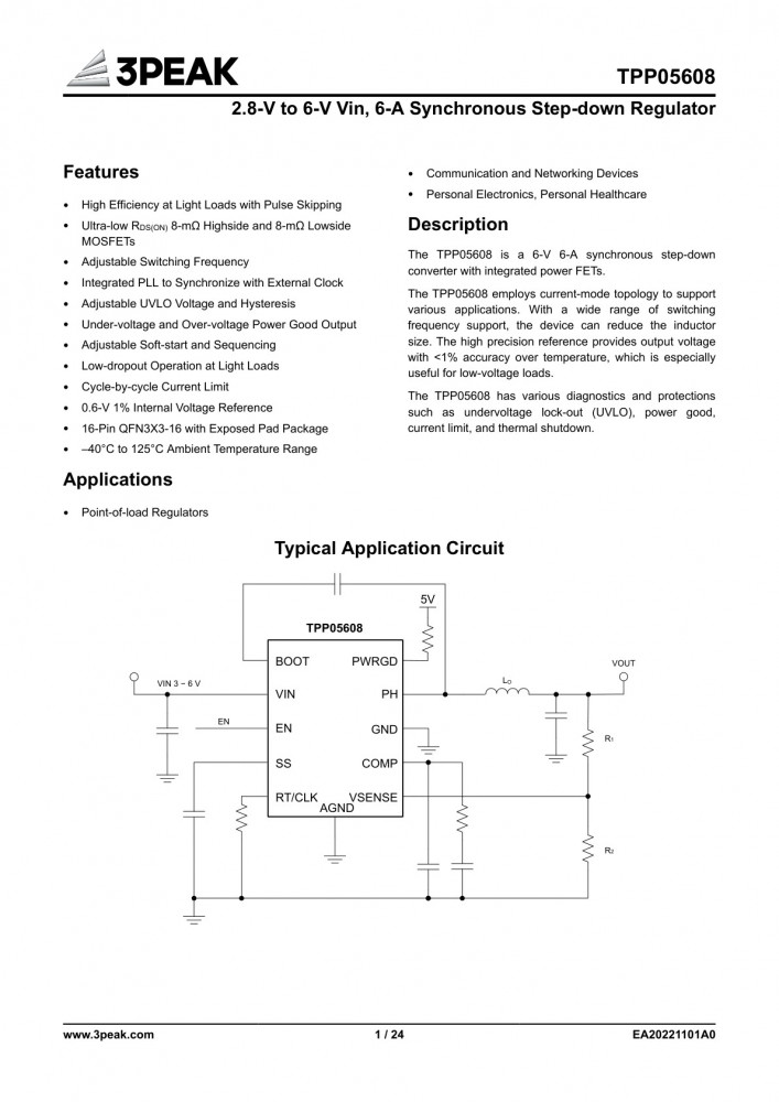 TPP056080-QFMR datasheet page 1
