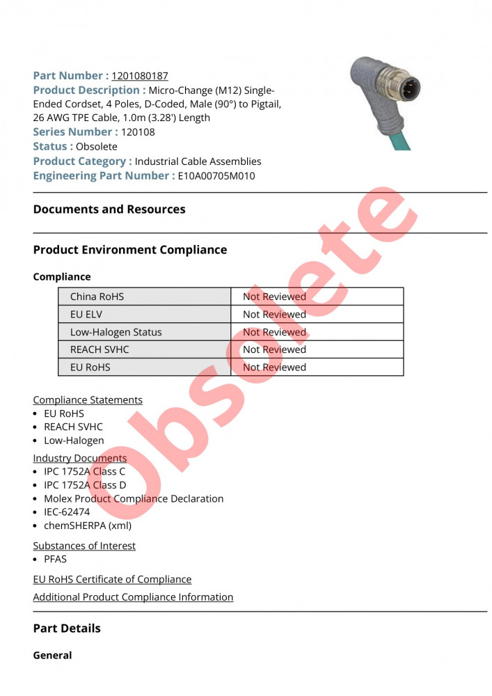 MOLEX 1201080187 product document page 1