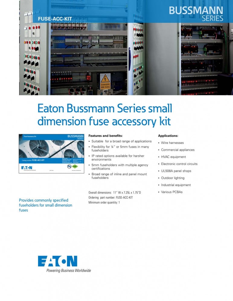 Eaton Bussmann FUSE-ACC-KIT datasheet page 1