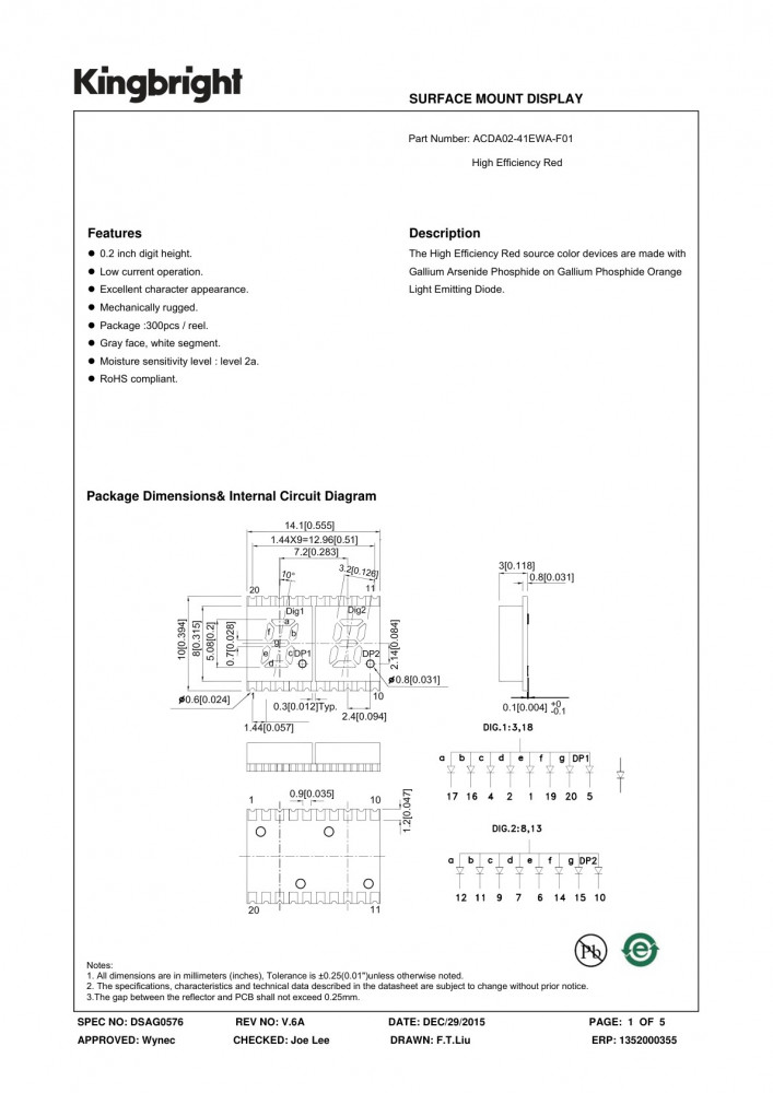 ACDA02-41EWA-F01 datasheet page 1