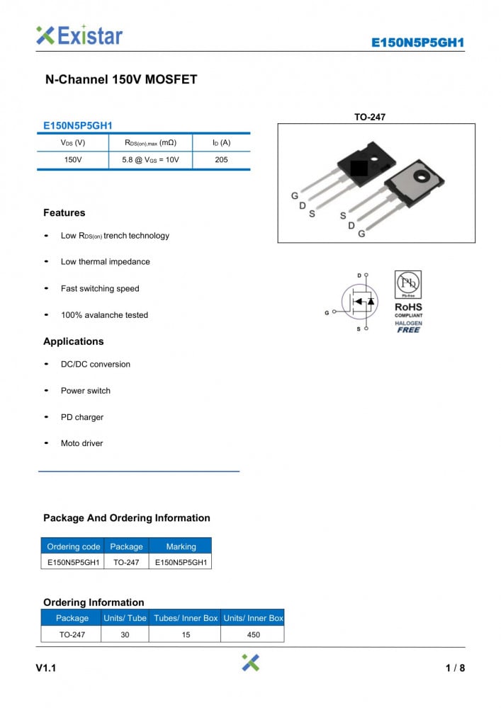 E150N5P5GH1 datasheet page 1
