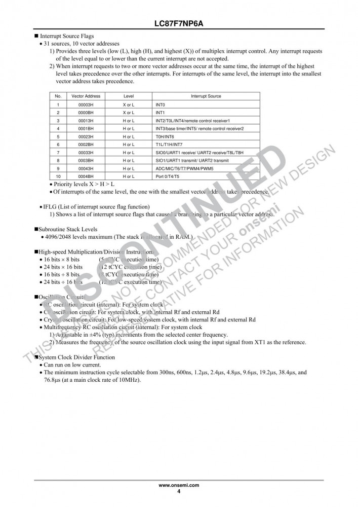 LC87F7NP6A datasheet page 4