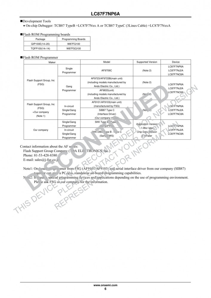 LC87F7NP6A datasheet page 6