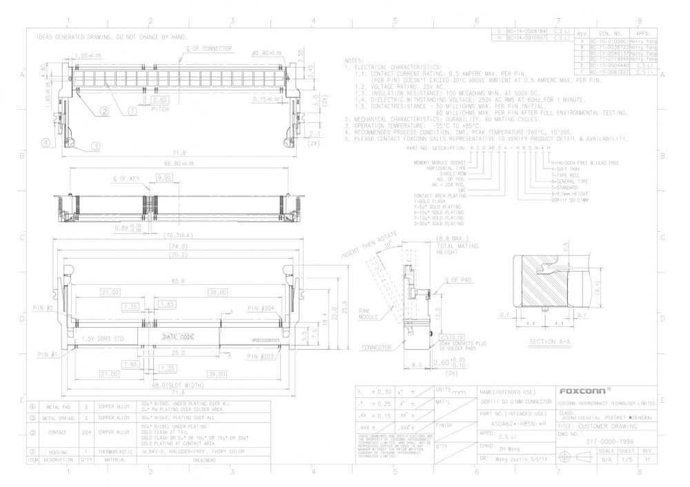 AS0A621-H8SN-7H technical document page 1