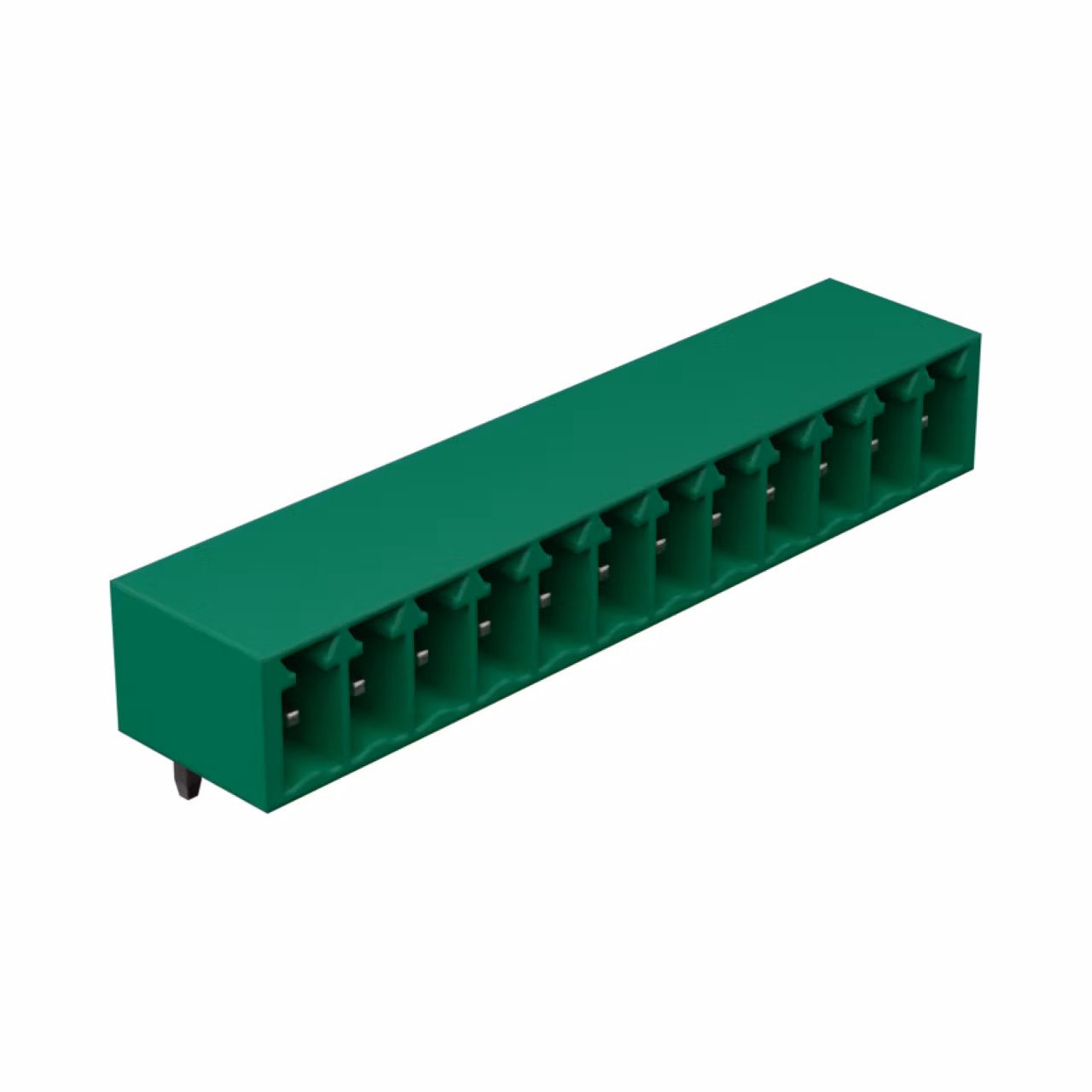 3.50mm Pitch Eurostyle Right-Angle PCB Header, Green Housing, 12 Circuits for sale