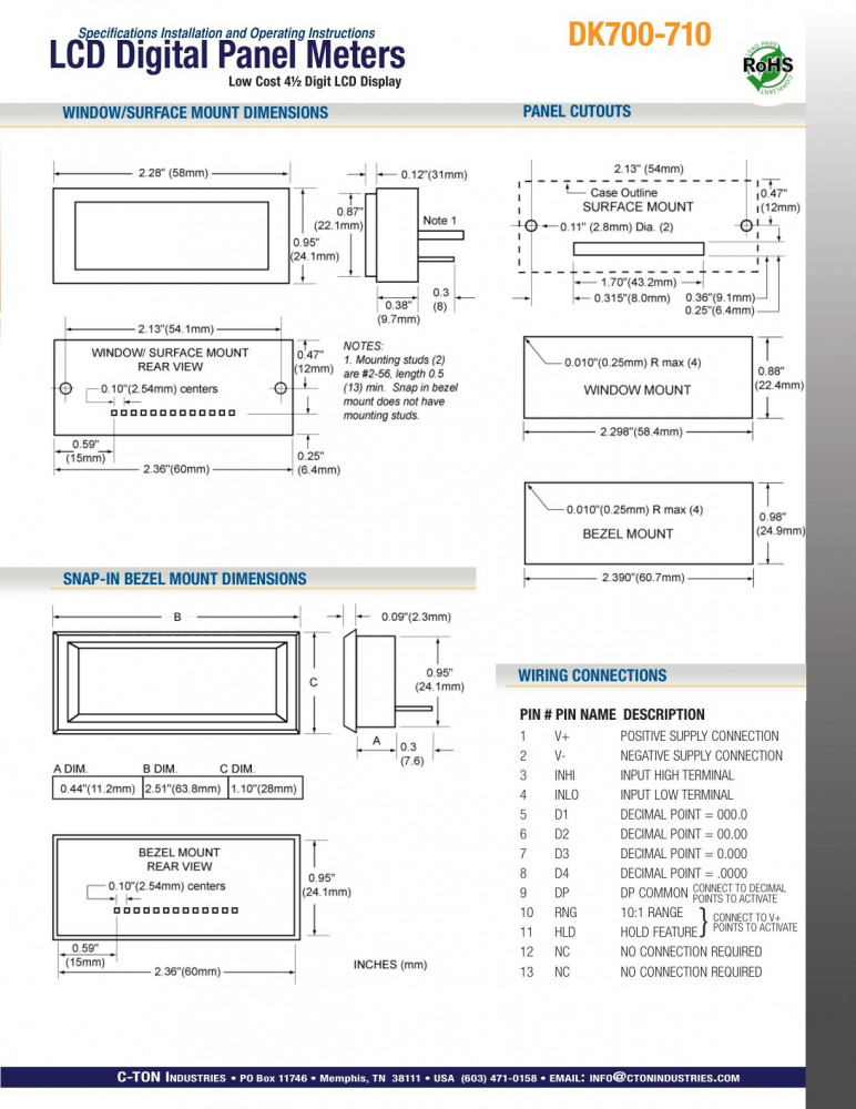 DK710 product documentation page 2