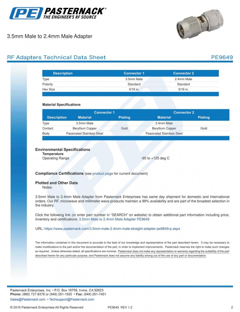 PE9649 technical document page 2