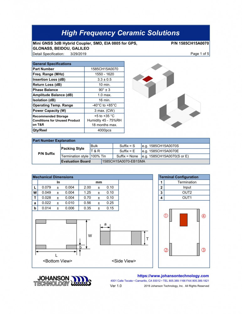 1585CH15A0070 datasheet page 1