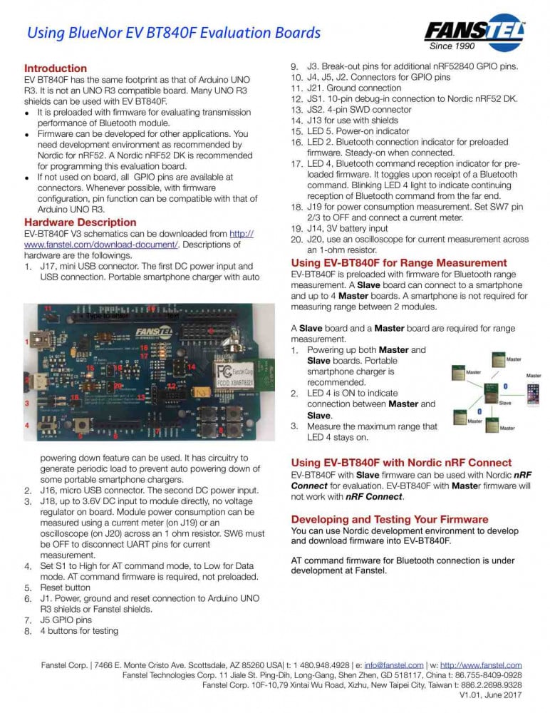 EV-BT840F technical document preview