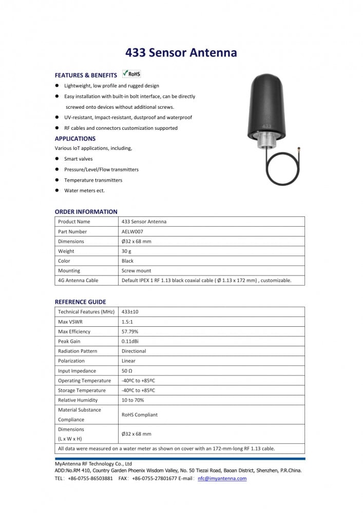 AELW007 datasheet page 1