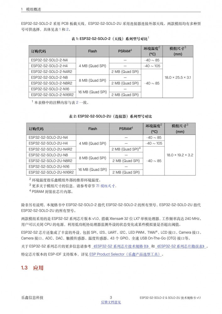 ESP32-S2-SOLO-2-N4R2 datasheet page 3
